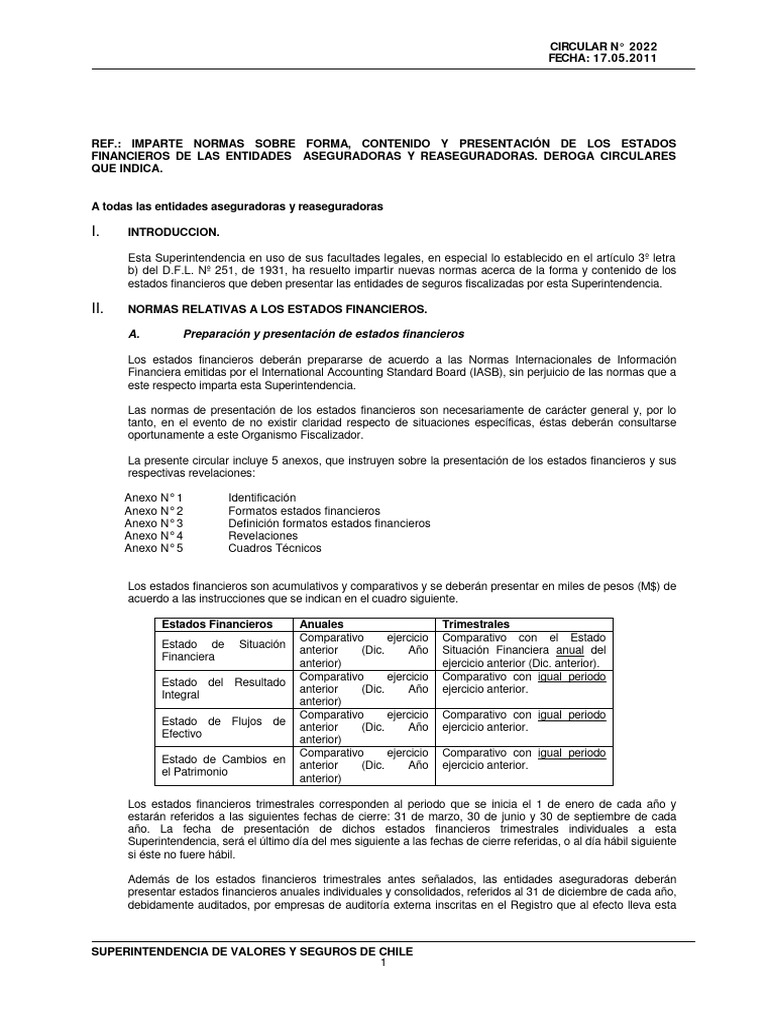 Circular 22 | PDF | Seguro | Reaseguro