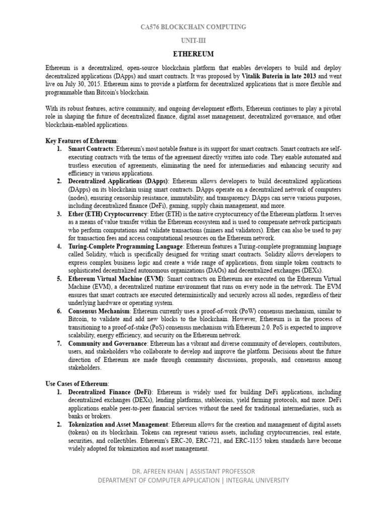 Unit 3 - Part 1 | PDF | Cryptocurrency | Key (Cryptography)