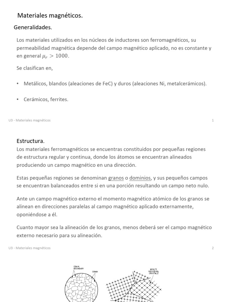 Propiedades y Usos de Materiales Magnéticos | PDF | Aleación | Magnetismo