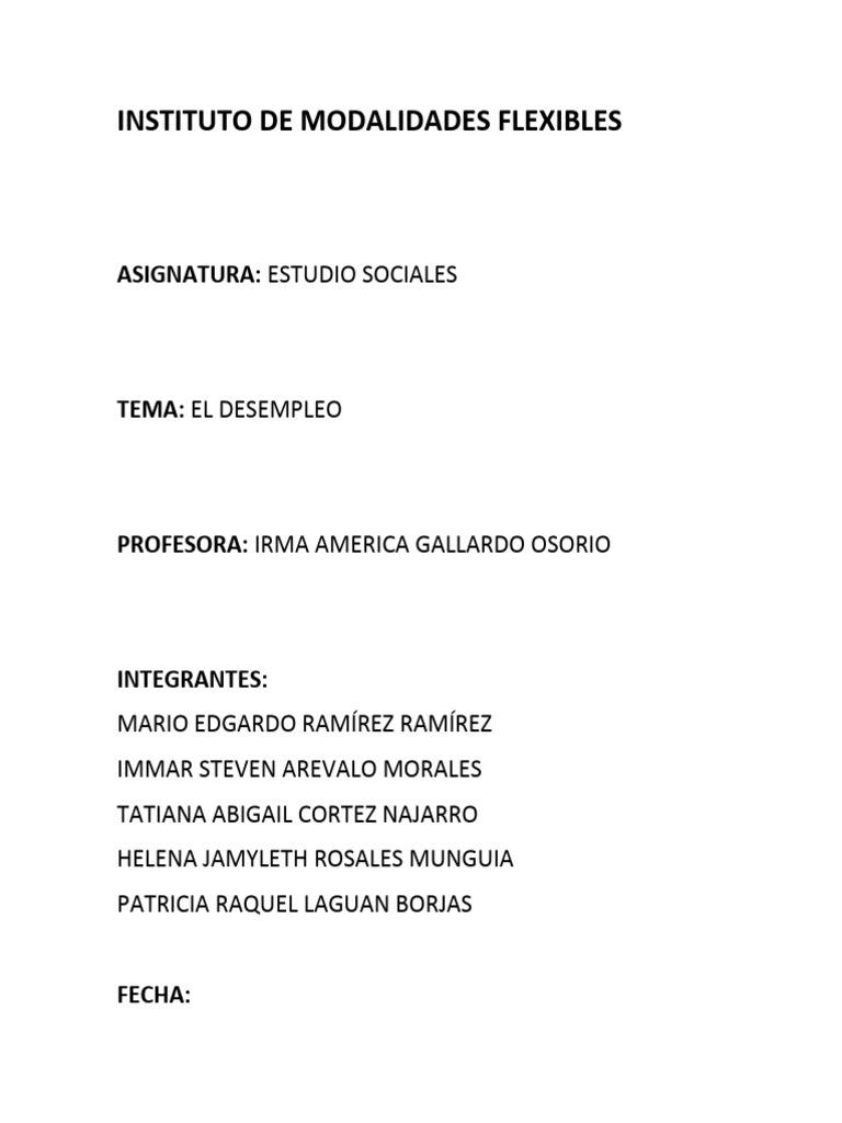 Instituto de Modalidades Flexibles | PDF | Desempleo | Empleo