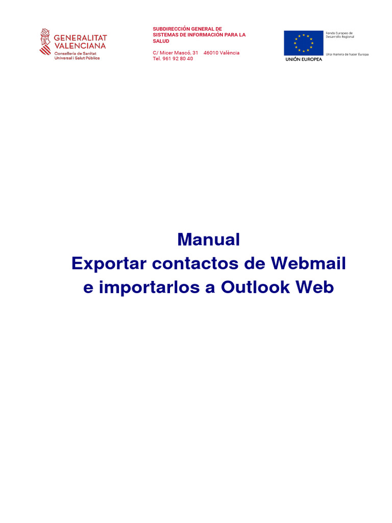 Manual Exportar Contactos OutlookWeb | PDF | Informática | Software