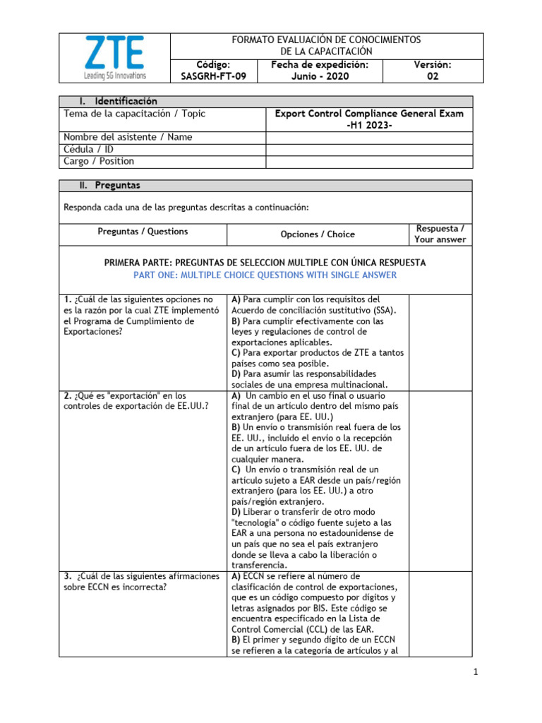 EEC_General_Exam_JUNE_2023_SASGRH-FT-09_Formato_Evaluación_de_Conocimientos_de_la_Capacitación_V ...