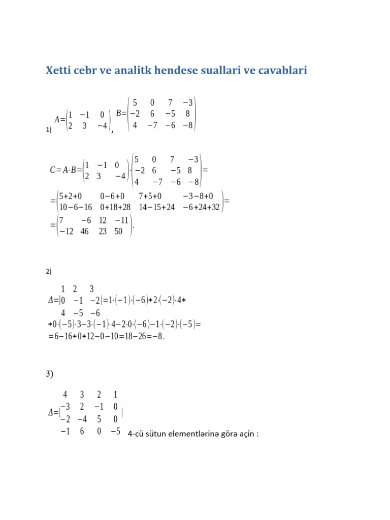 Xetti Cebr Ve Analitik Hendese 2 | PDF