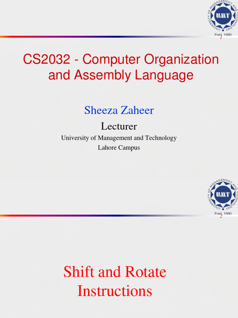 Shift and Rotate Instructions Guide | PDF | Assembly Language | Theory Of Computation