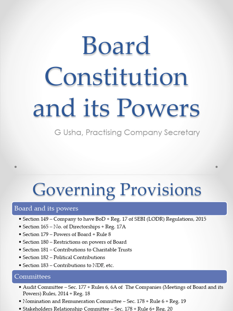 15 Board Constitution | PDF | Loans | Debt
