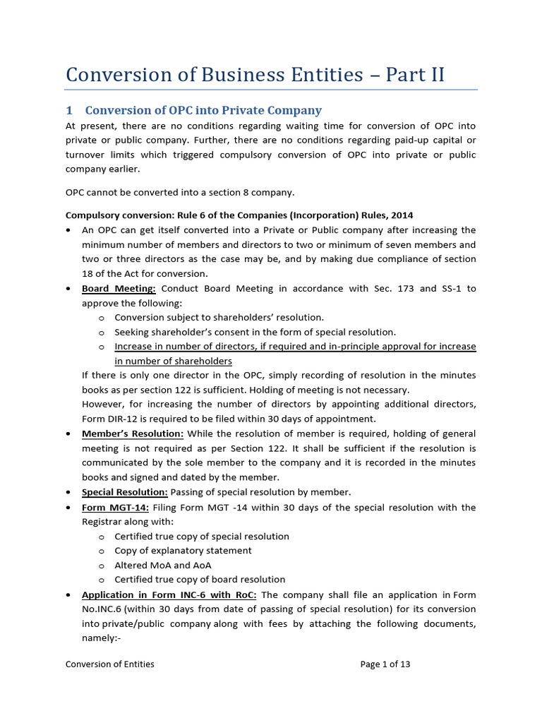 Conversion of Entities-2 | PDF | Limited Liability Partnership ...