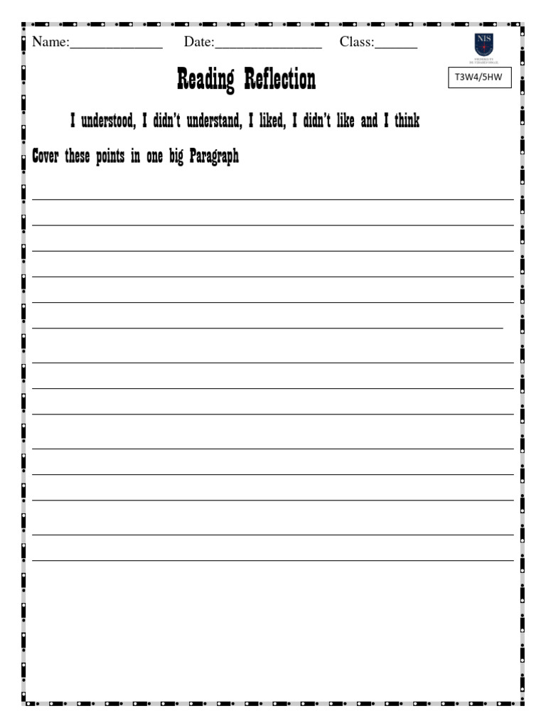 Reading Reflection Template | PDF