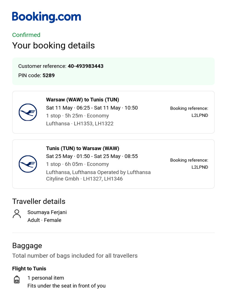 40 493983443 Flight Booking Details 1 | PDF