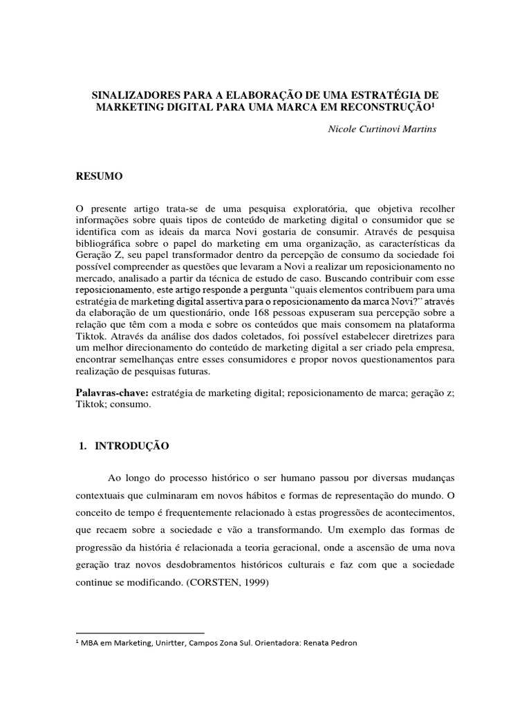 Estratégia de Marketing Digital para Novi | PDF | Marketing | Marca