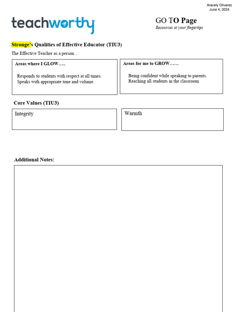 Go To Page - Teachworthy - Complete | PDF | Learning | Differentiated ...