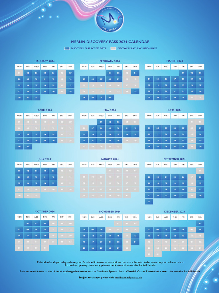 2024 Discovery Pass Restriction Calendar | PDF