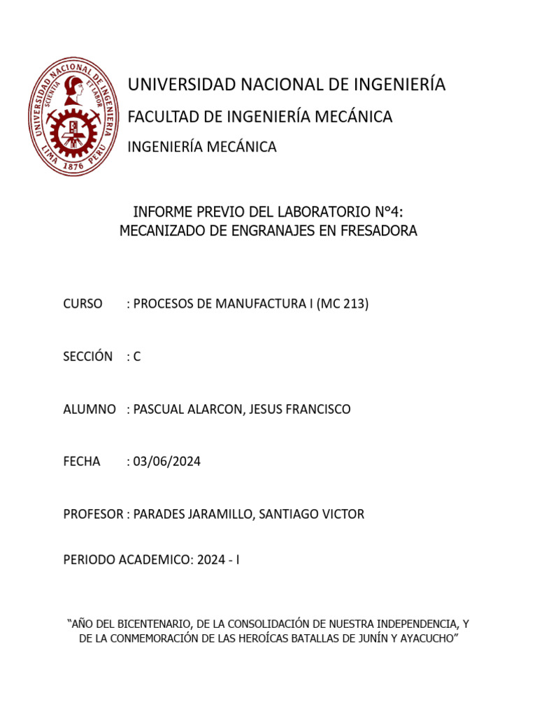 informe previo 3 | PDF | Engranaje | Control numerico