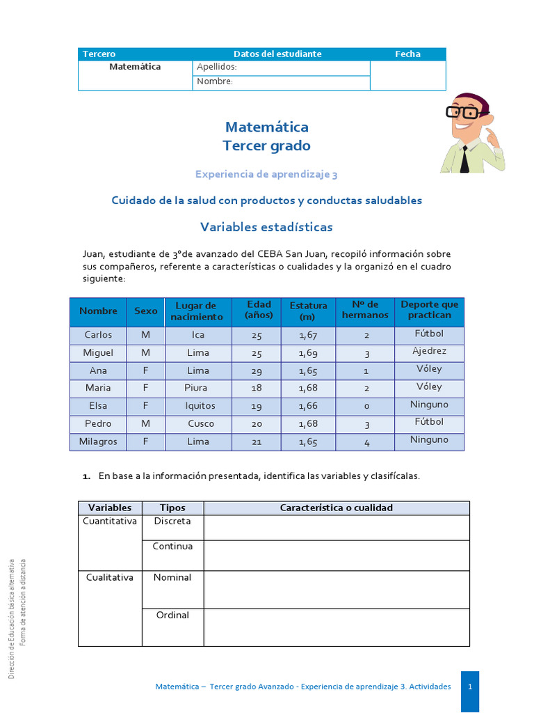 3ERO - ACT2 - EXP 3 - Variables Estadísticas | PDF | Estadísticas