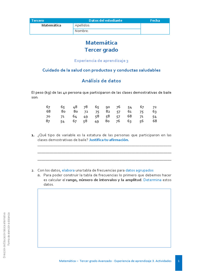 3ERO - ACT3 - EXP 3 - Análisis de Datos | PDF