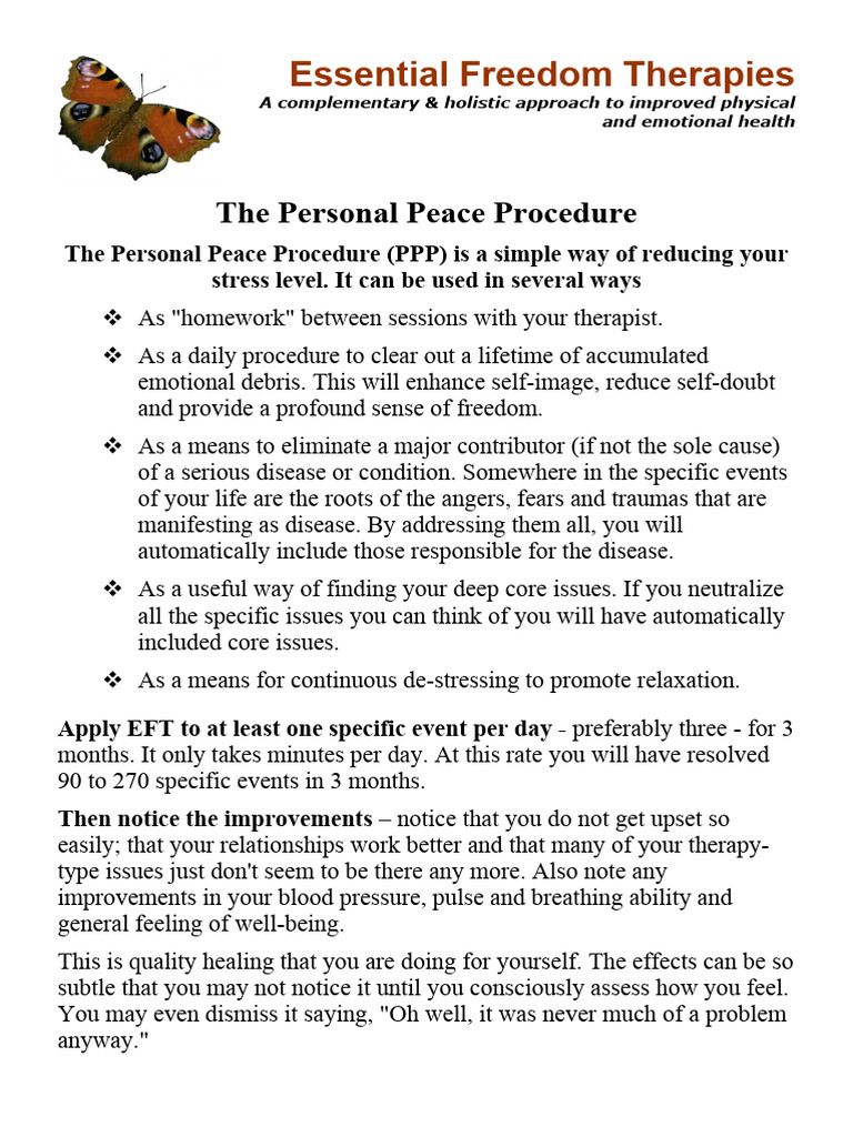 Personal Peace Procedure Guide | PDF | Emotions | Anger