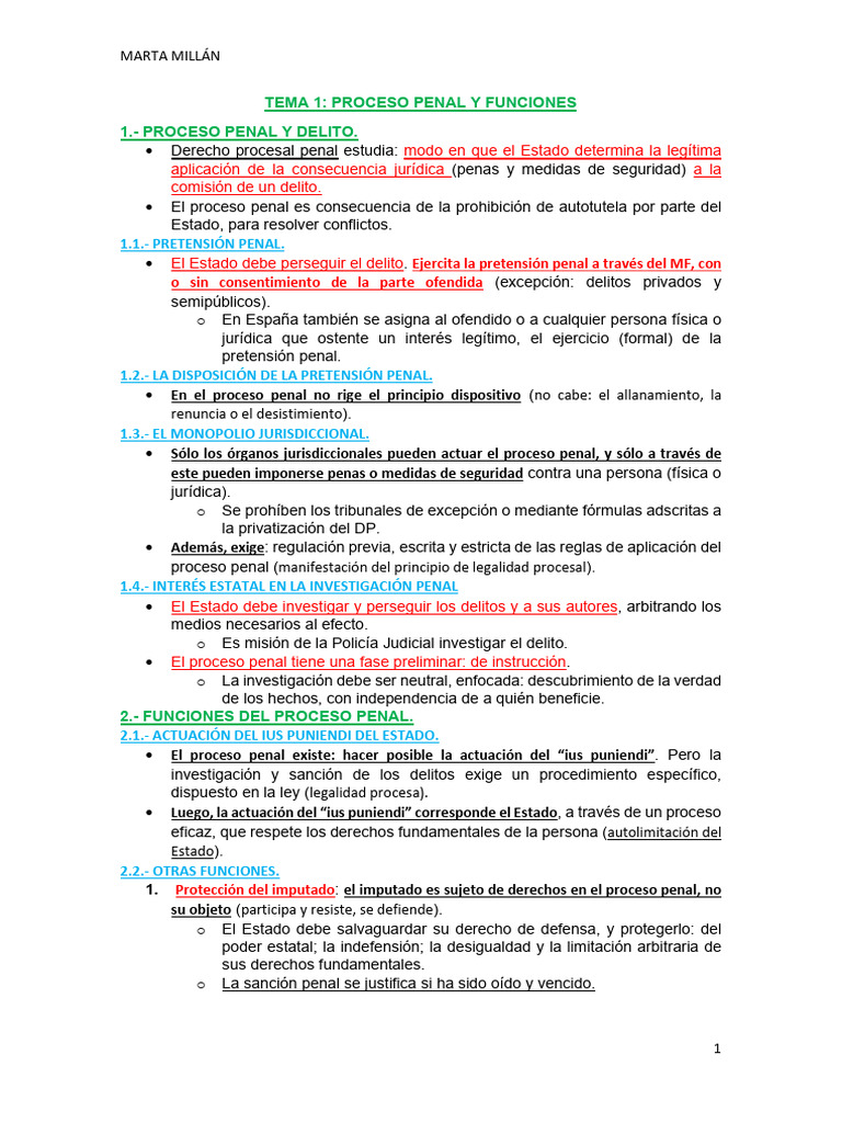 Temario Derecho Procesal Penal | PDF | Jurisdicción | Judicaturas