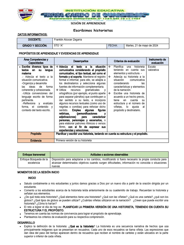 Sesion Escriben Historietas y Tipos de Mapas | PDF | Mapa | Cómics