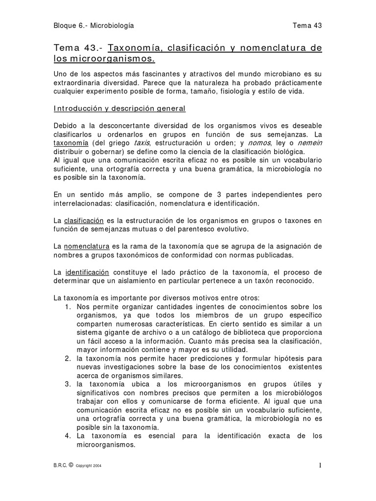 Tema 43 | PDF | Transformación (Genética) | Taxonomía (biología)