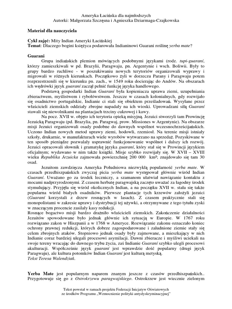 Mit Indian Guarani Material Dla Nauczyciela | PDF