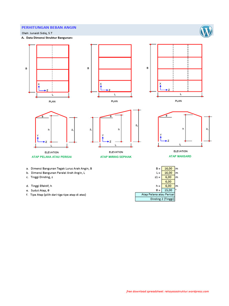 Perhitungan Beban Angin Bangunan | PDF