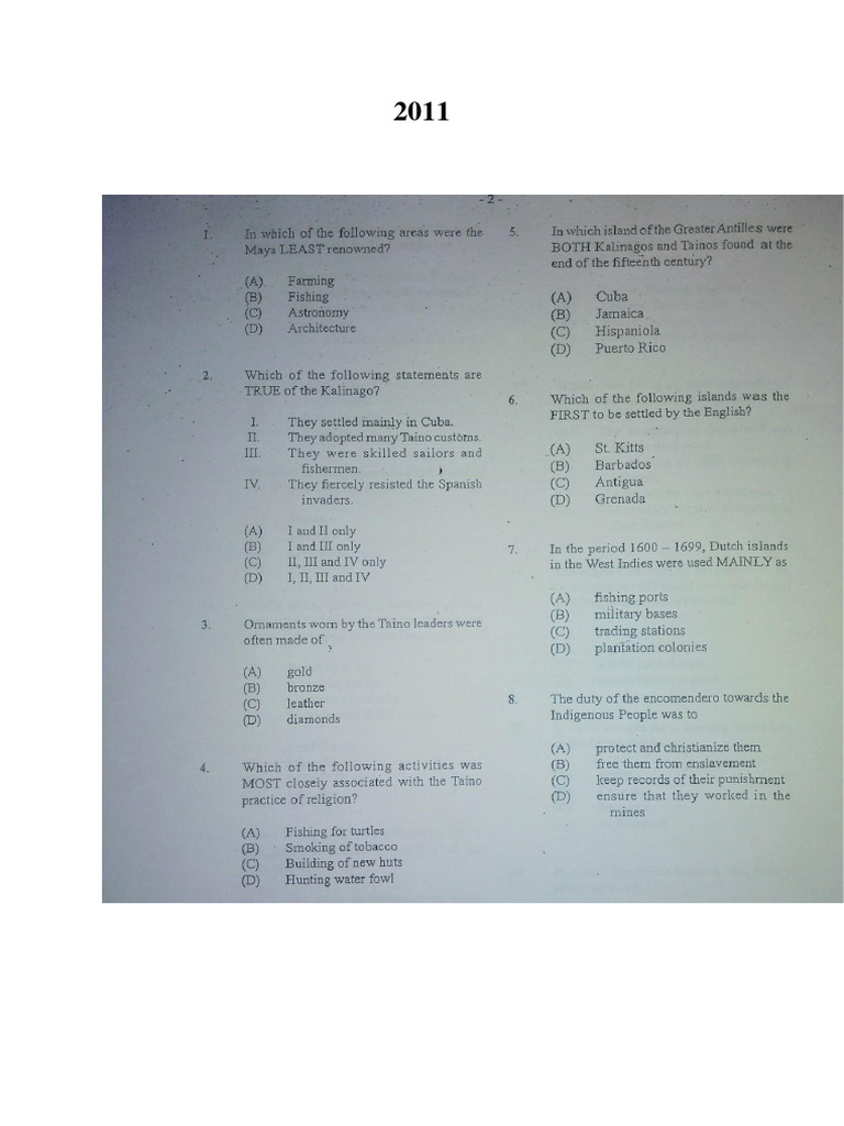 Csec History P1 1114-23 | PDF | Slavery | Barbados