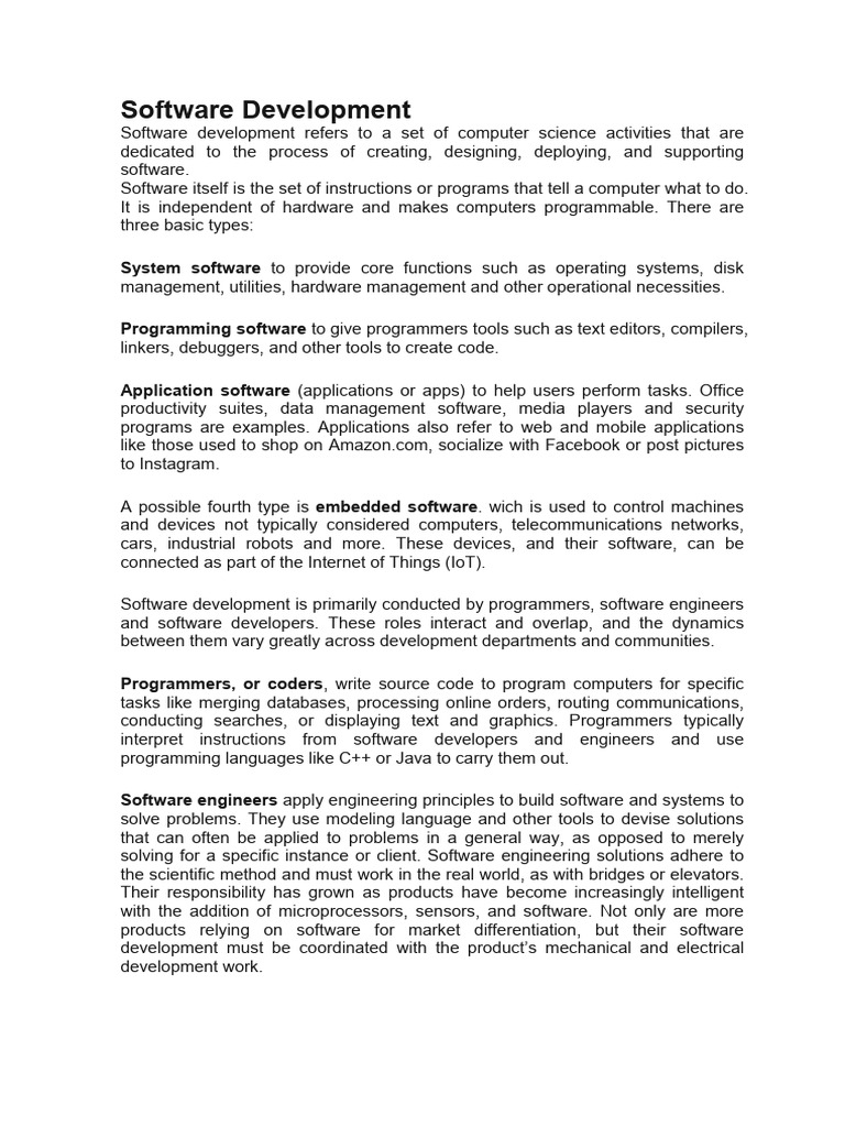 Software Development | PDF | Software Development Process | Software Software Development | PDF | Software Development Process | Software