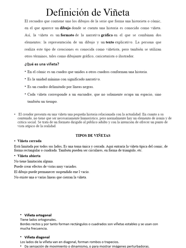 Definición de Viñeta | PDF | Cómics
