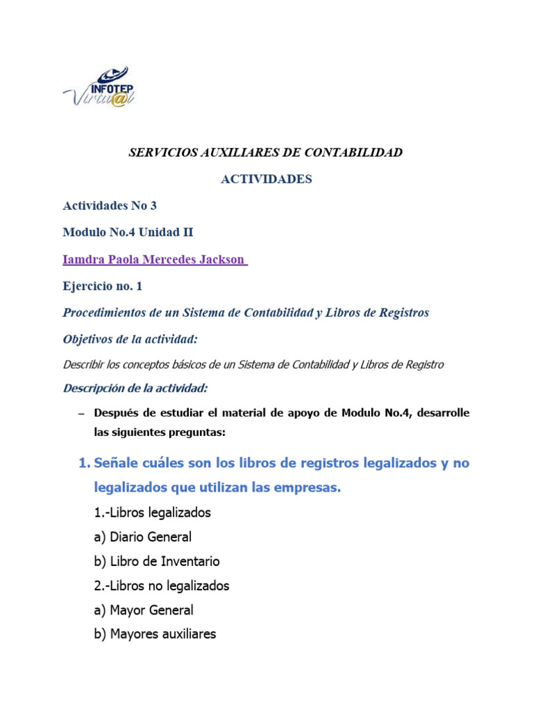 Actividad 3 Modulo 4 Llena Iamdra | Descargar gratis PDF | Contabilidad | Economía Financiera
