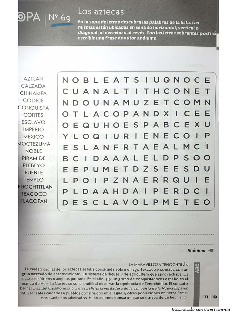 Sopa de Letras Lenguaje | PDF