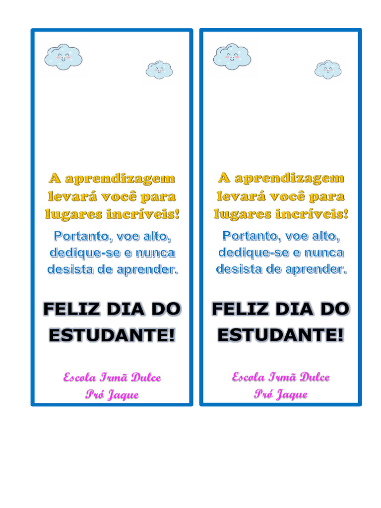 cartao dia do estudante | PDF