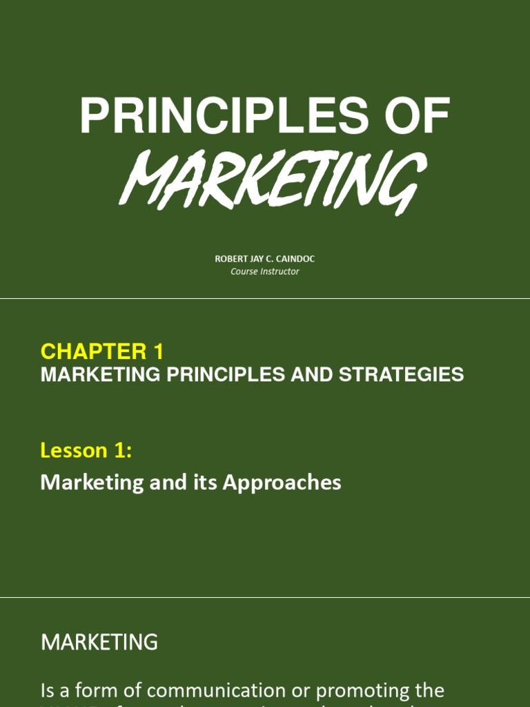 1.1 Principles of Marketing | PDF | Marketing | Customer