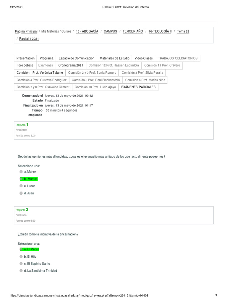 ALEXIS 1 PARCIAL DE TEO 2 Corregido | PDF | Jesús | María, madre de Jesús