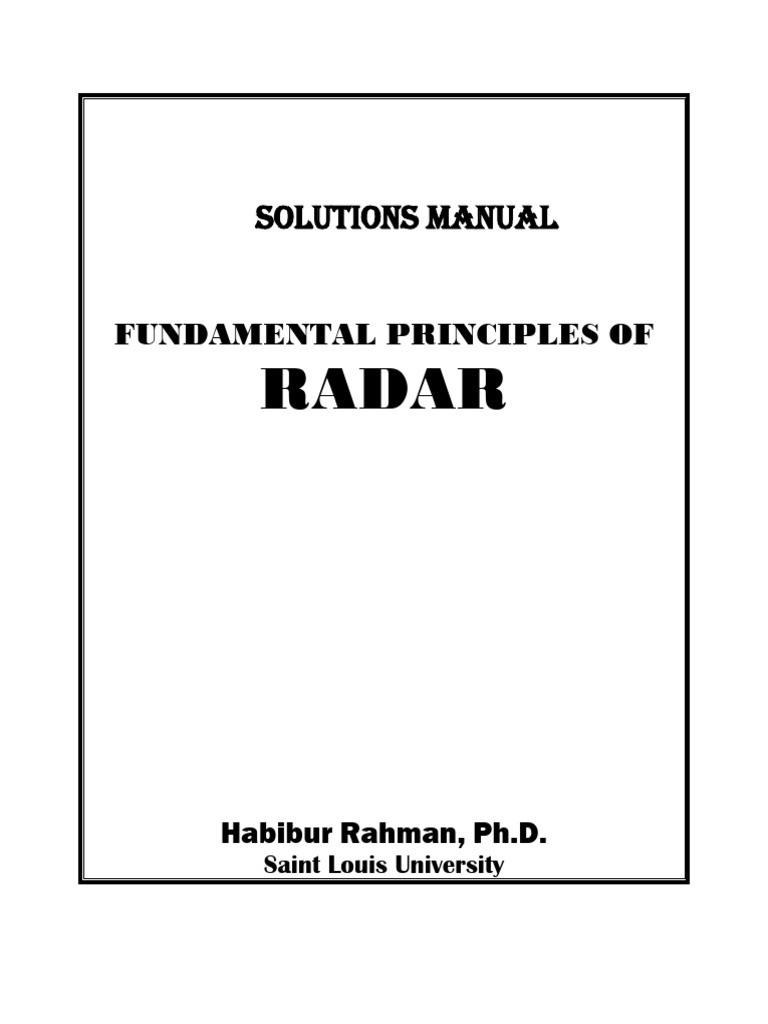 Radar Solution Manual | PDF | Radar | Signal To Noise Ratio