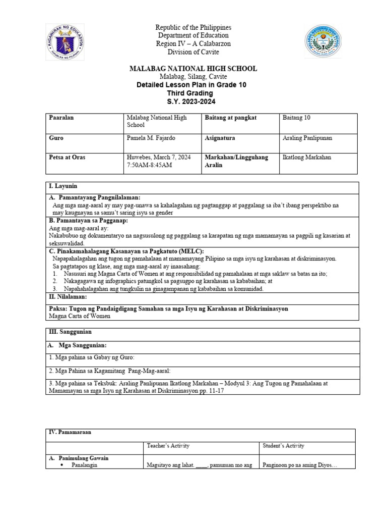 Ap 10 M3 3 Magna Carta Women Draft | PDF