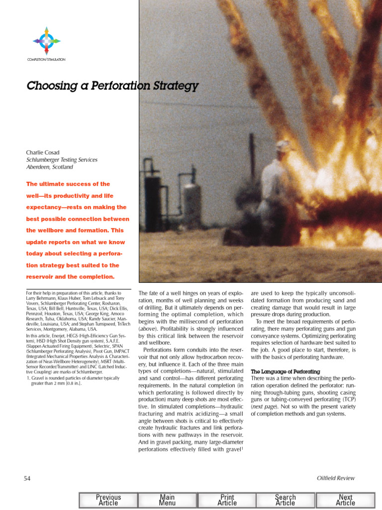 Choosing a perforation strategy | Download Free PDF | Casing (Borehole ...
