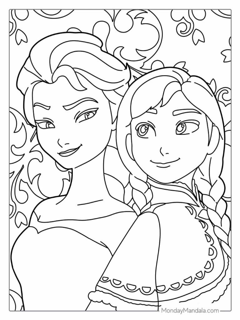 Anna and Elsa Coloring Page | PDF