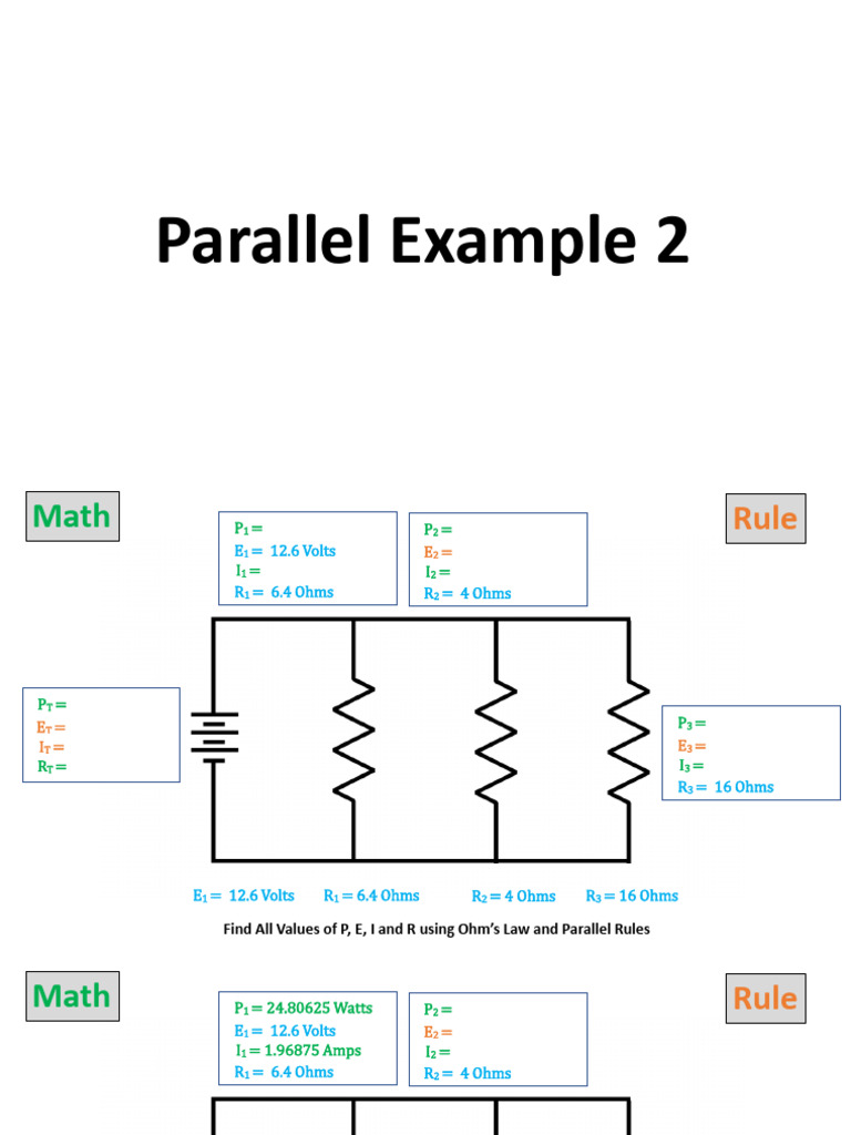 Parallel Example 2 | PDF | Volt | Electromagnetism