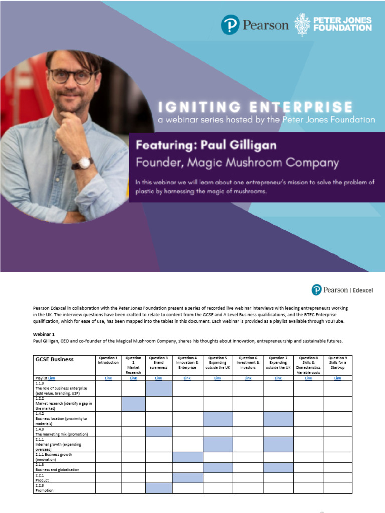 Pearson Business Qualifications Webinars | PDF | Entrepreneurship ...