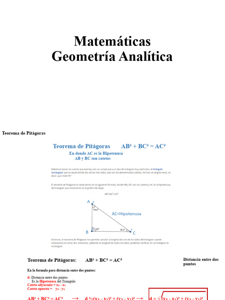 Geometria Analitica-Distancias-Rectas Paralelas-Perpend-Areas ...