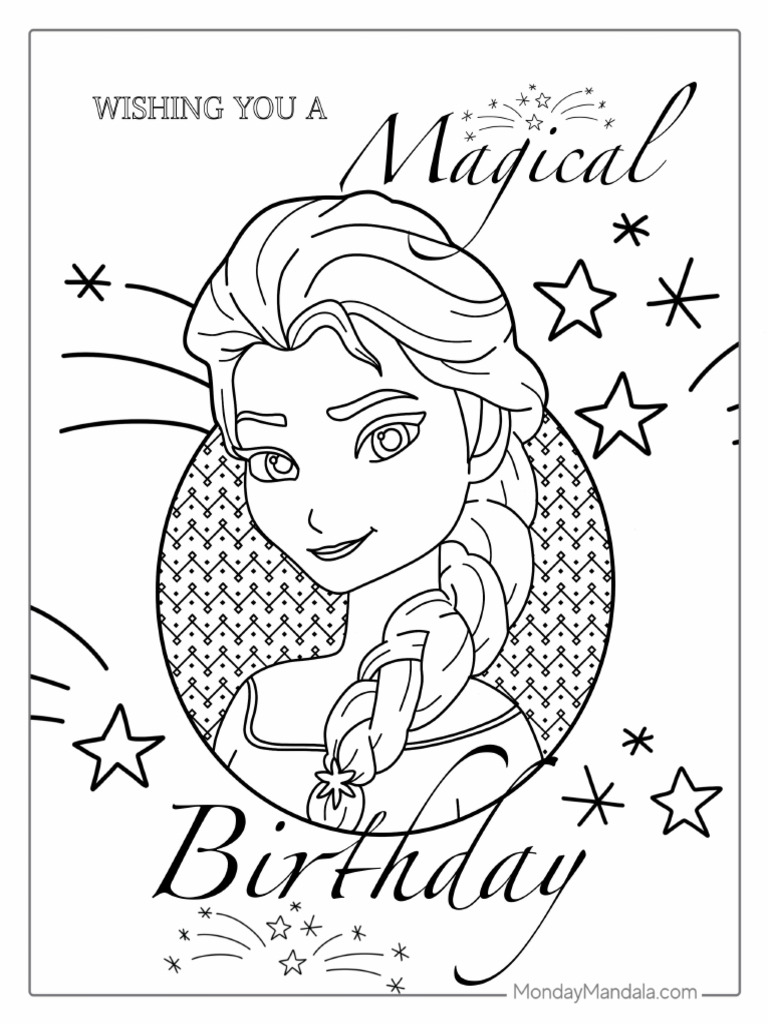Happy-Birthday-Elsa-Coloring-Sheet | PDF