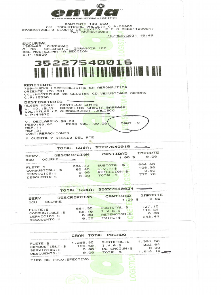 Guía de Envío | PDF