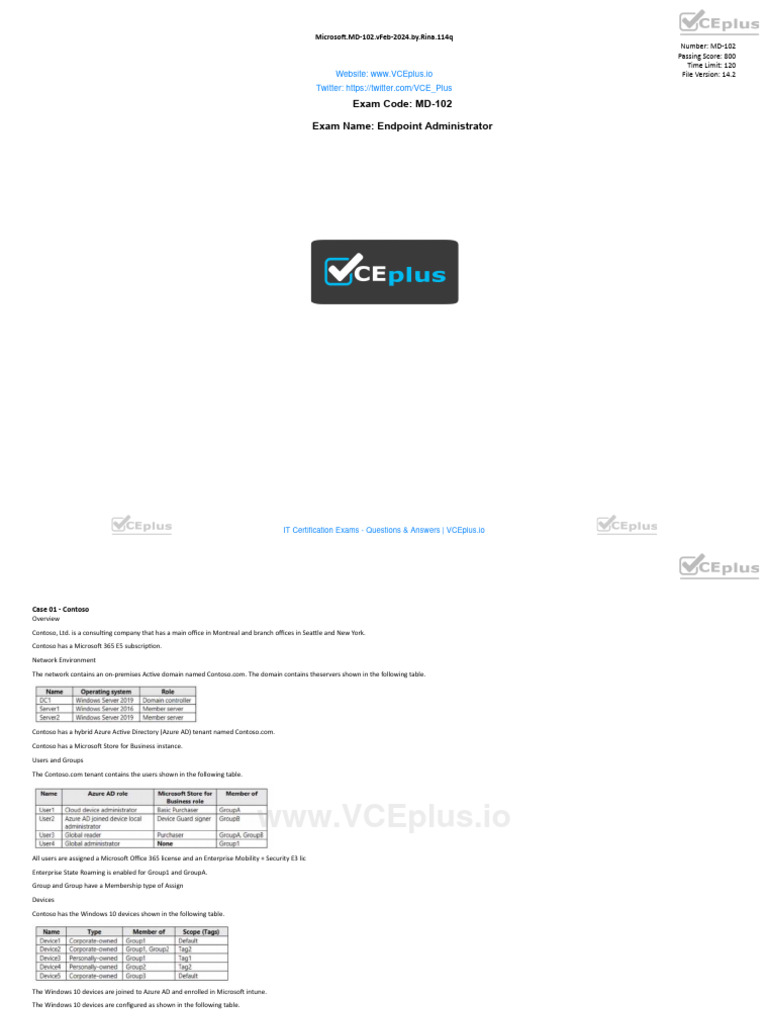 MD-102 Endpoint Administrator Exam Guide | PDF | Microsoft Windows ...