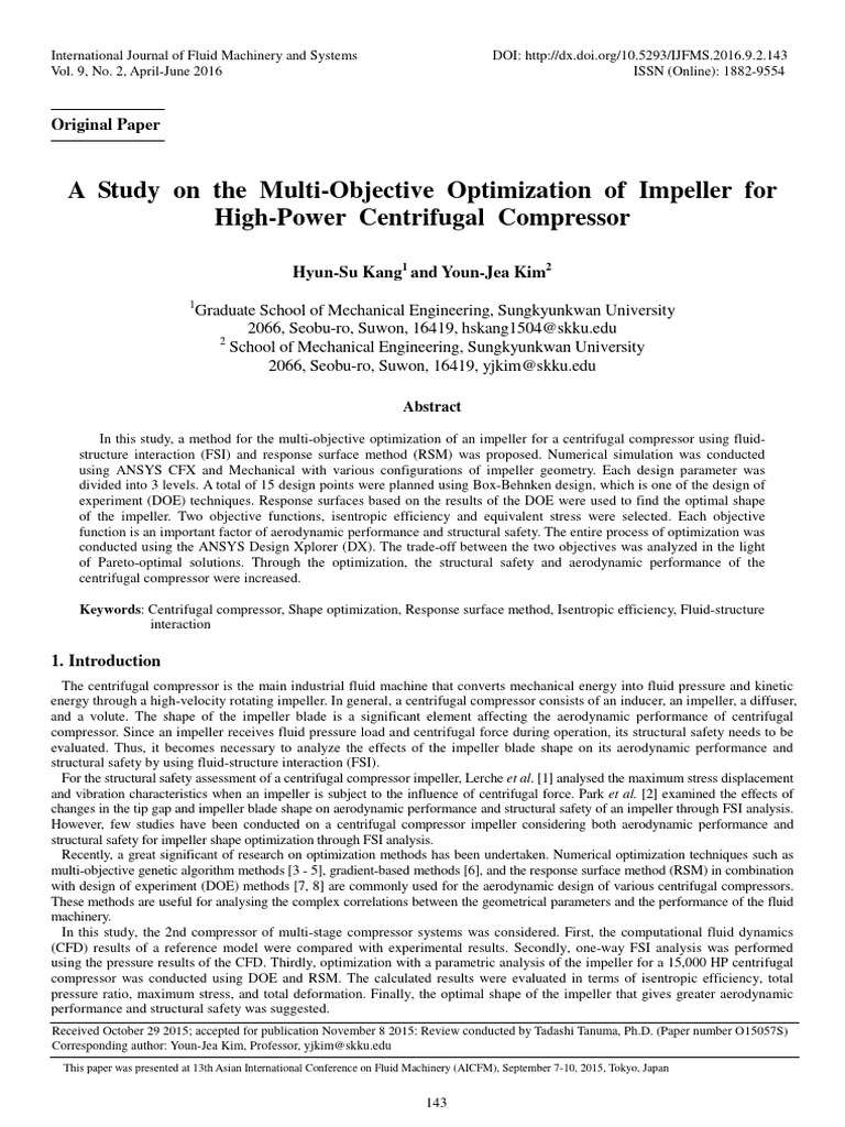Impeller Optimization for Centrifugal Compressors | PDF | Applied And ...