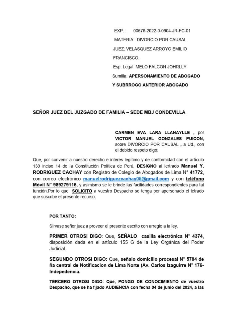 APERSONAMIENTO Eva Lara | PDF