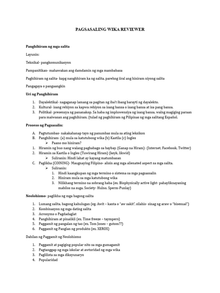 Pagsasaling Wika | PDF