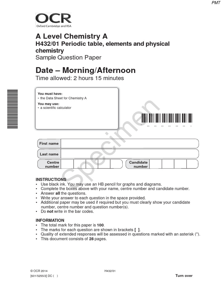 Specimen QP | PDF | Ph | Precipitation (Chemistry)