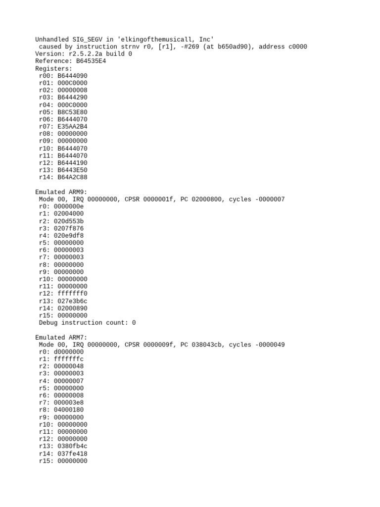 SIG_SEGV Error in elkingofthemusicall | PDF | Home & Garden | Computers