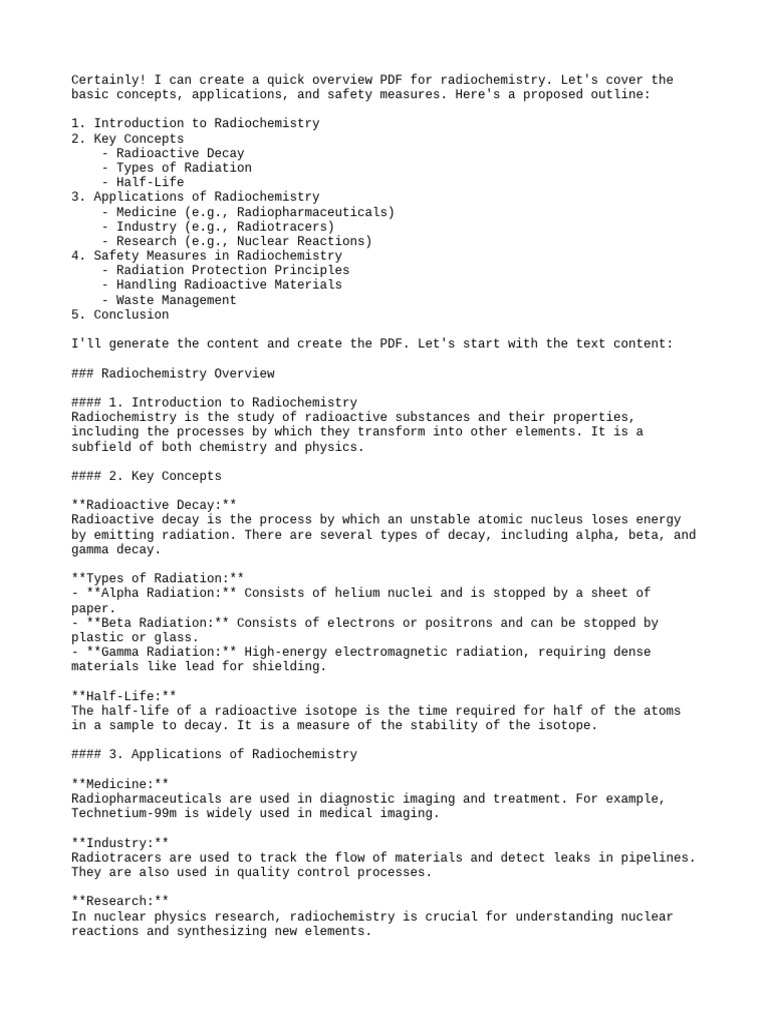 radio chen | PDF | Radioactive Decay | Radioactive Tracer