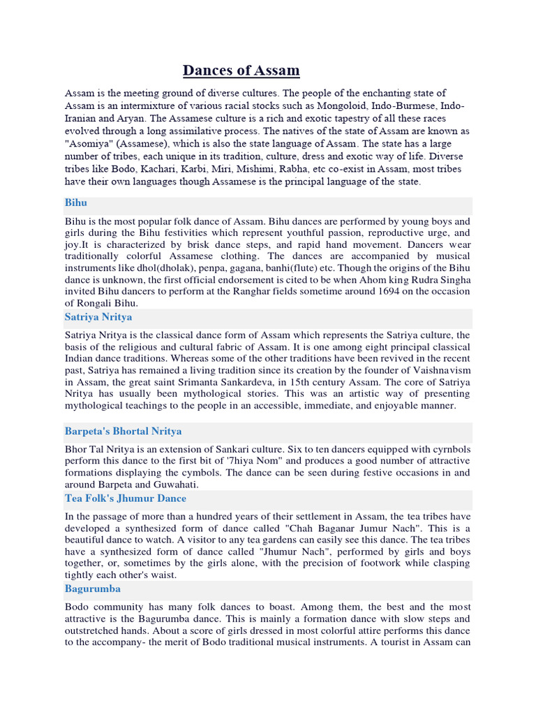 Dances of Assam | PDF | Art