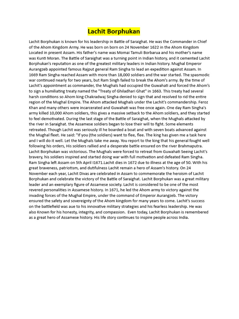 Lachit Borphukan | PDF